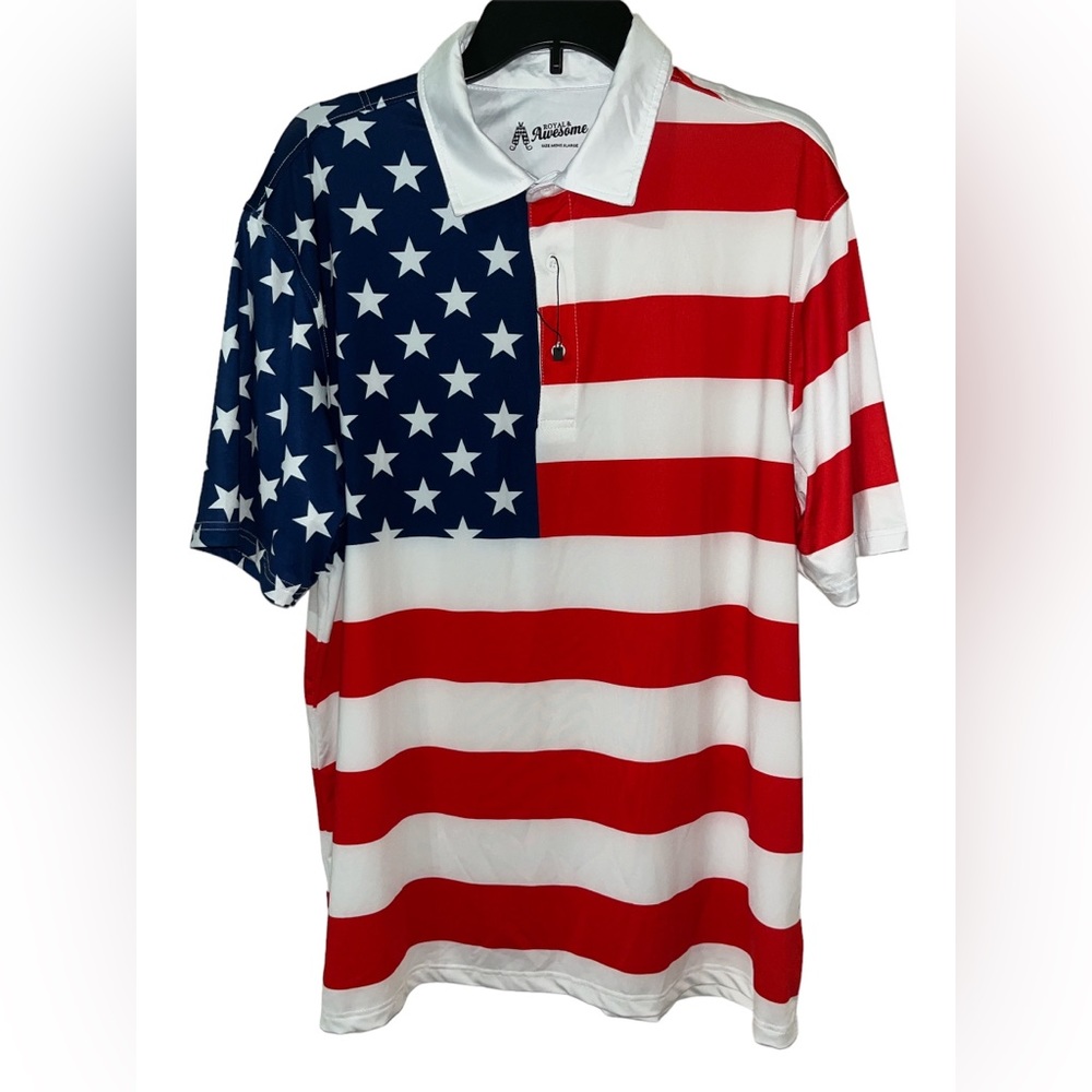 Royal & Awesome American Flag Polo - Gem